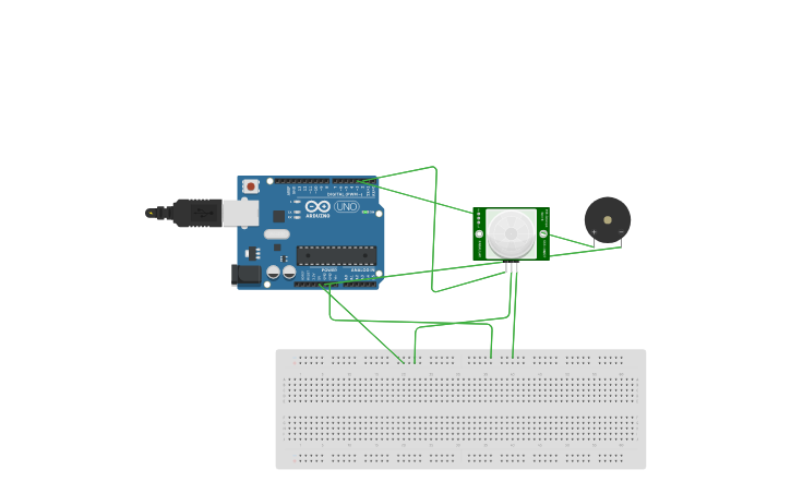 Circuit design Mostion sensor using pir sensor and buzzor sensor ...