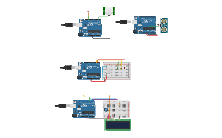 Circuit design Sensors with Arduino - Tinkercad