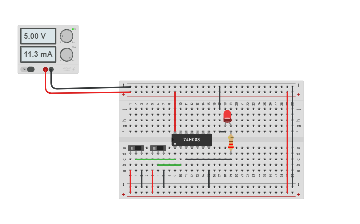 Circuit design AND Gate - Tinkercad