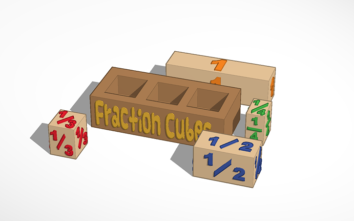 3D design Fraction Cubes - Tinkercad