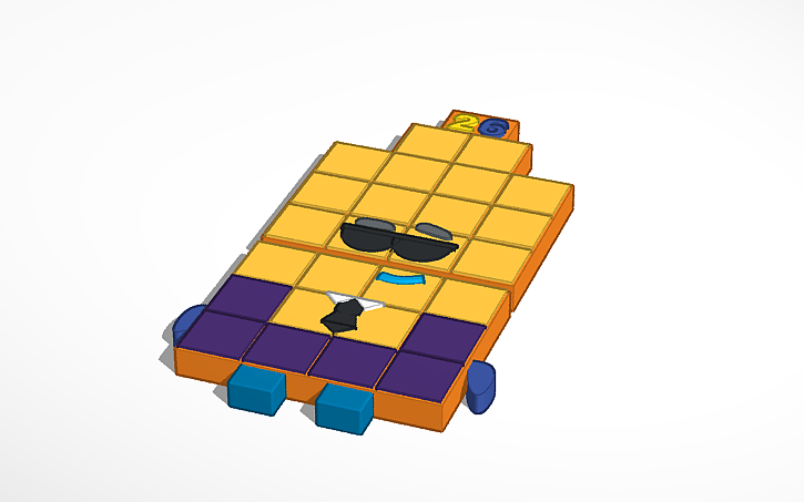 3D design Numberblock 26 - Tinkercad
