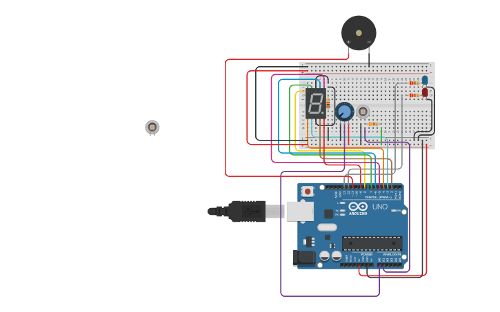 Circuit design Arduino Fire Alarm System - Tinkercad