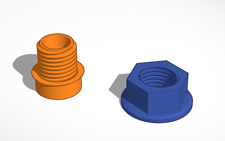 3D design Ender spool holder lock M24 bolt + nut - Tinkercad