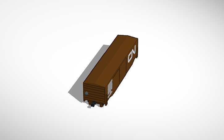 3D design Canadian National 50' Boxcar - Tinkercad