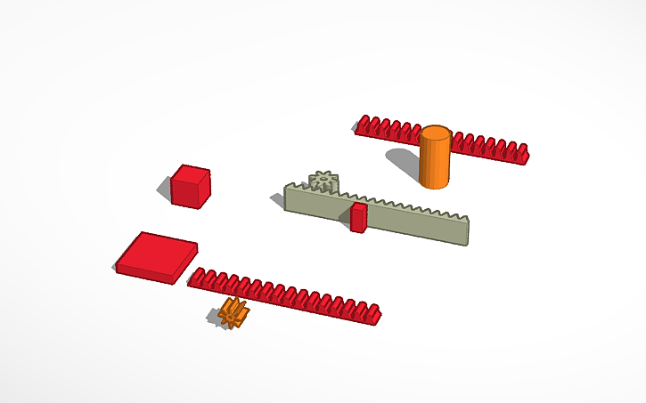 3D design Copy of Rack and Pinion - Tinkercad