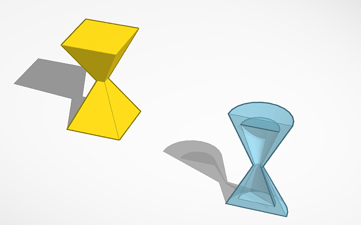 3D design Clessidra (comandi specchia - raggruppa) - Tinkercad