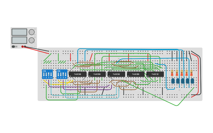 Circuit Design 4 Bit Calculator Tinkercad