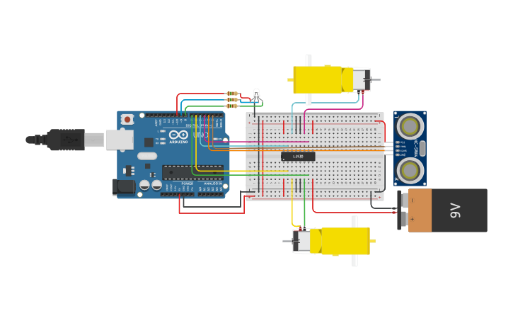 Circuit design arduino wall-e - Tinkercad