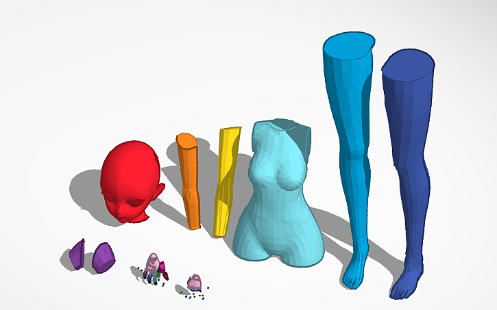 3D design Anime Girl Base - Teenager for 3D Modelling - Tinkercad