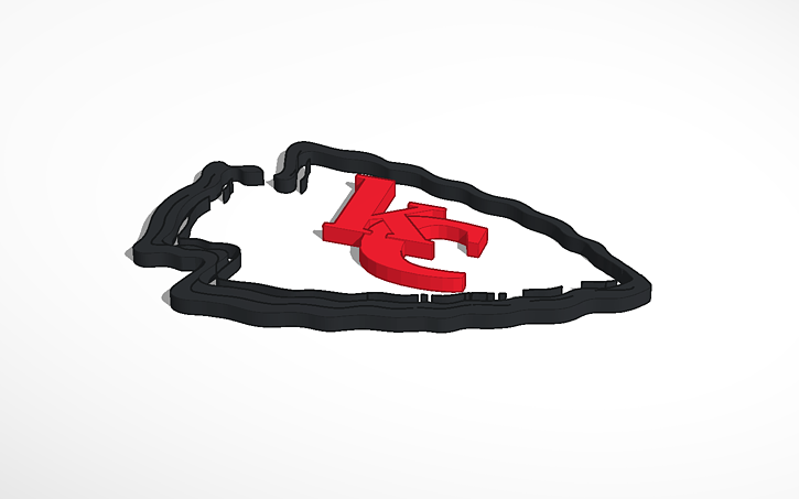 3D design Kansas City Cheifs logo - Tinkercad