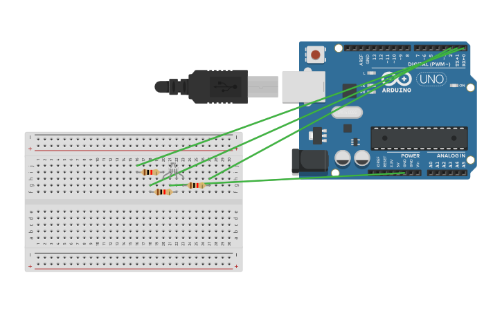Circuit design RGB led with arduino - Tinkercad