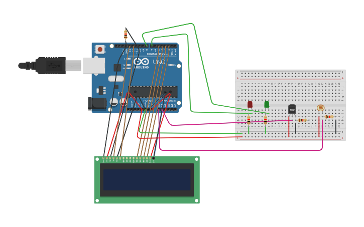 Circuit design Copy of Scrolling text display on lCD - Tinkercad
