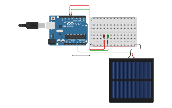 Circuit design Painel Solar - Tinkercad