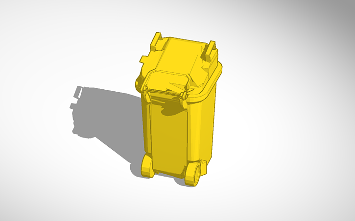 3D design power grid trash bin - Tinkercad