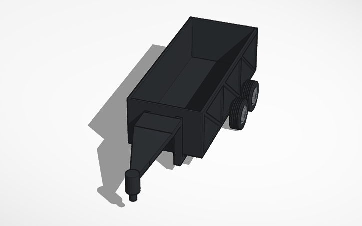 3D design 1/64 pickup dump trailer - Tinkercad