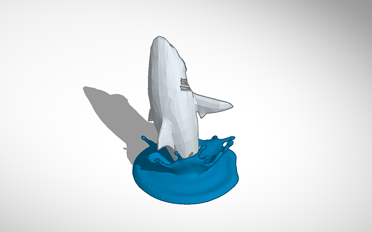 3D design Shark Jumping out of water - Tinkercad