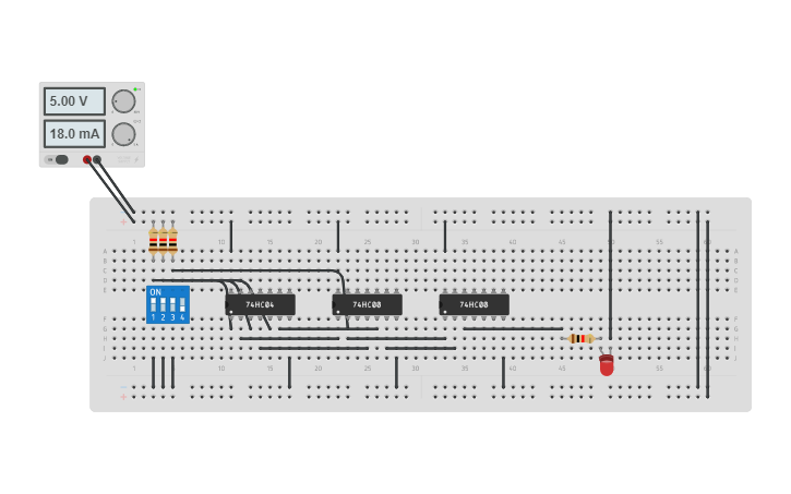 Circuit design NAND-NAND - Tinkercad