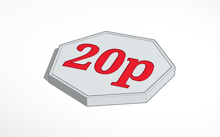 3D design 20p coin - Tinkercad