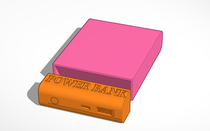 3D design Power bank 5x 16850 - Tinkercad