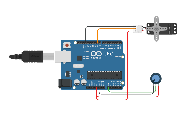 Circuit design Practical 3: Write Arduino code to test motors. - Tinkercad