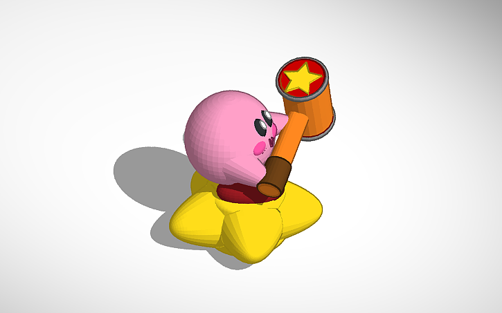 3D design Kirby with eyes - Tinkercad