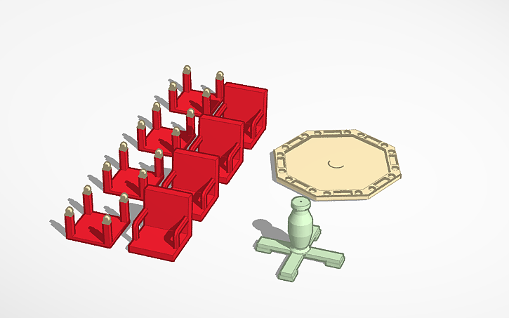 3D design Game Table & Chairs - Tinkercad