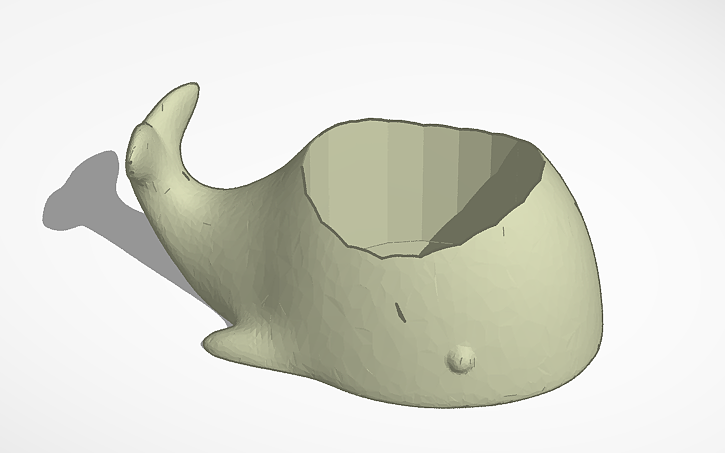 3D design Whale tail pot plant - Tinkercad