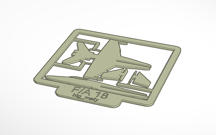 3D design F/A-18 Kit card - Tinkercad