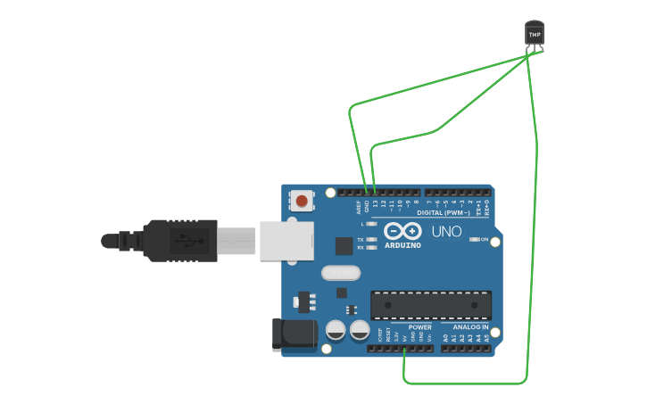 Circuit design Temperature Sensor - Tinkercad