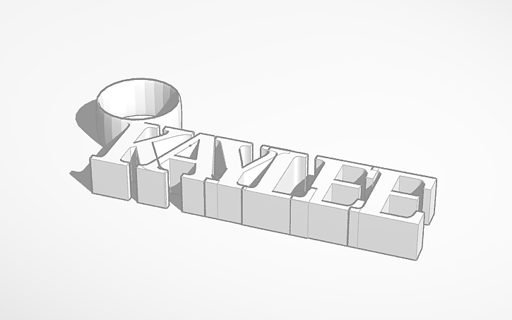 3D design Name keychain - Tinkercad