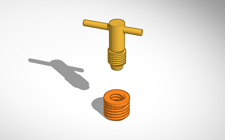 3D design 1/2" needle valve - Tinkercad