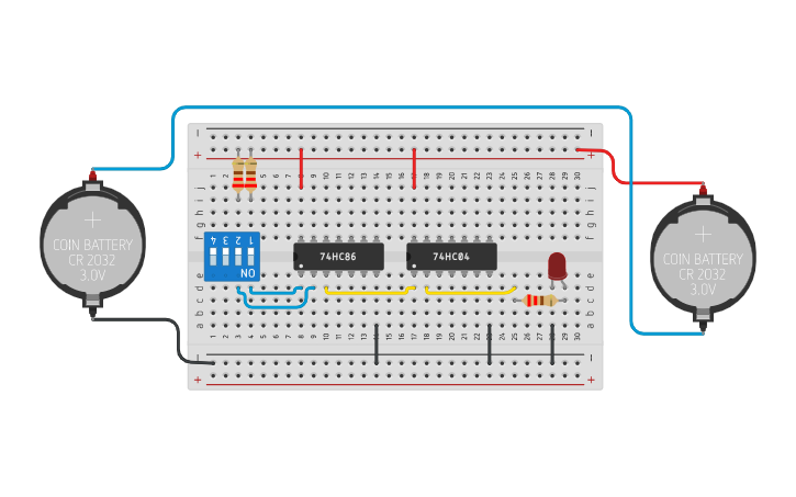 Circuit design K-MAP - Tinkercad