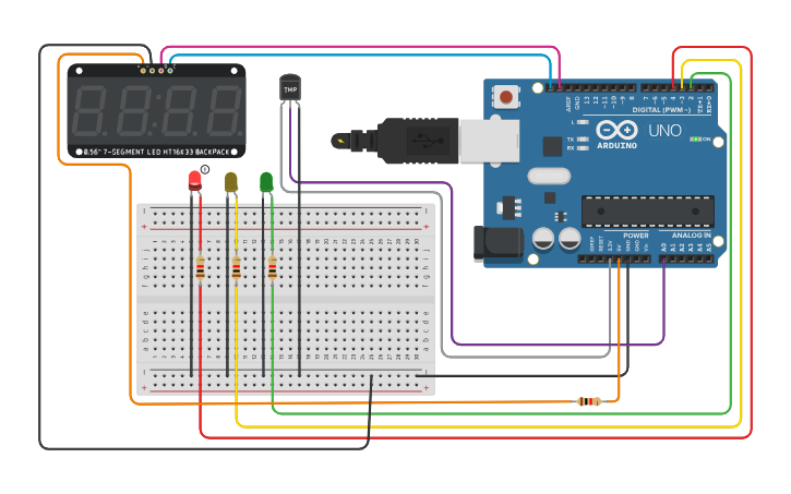 Circuit design 7 segmentDisplay clock - Tinkercad