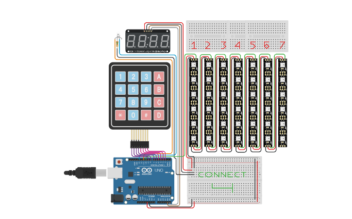 Circuit design Play Connect 4 - Tinkercad