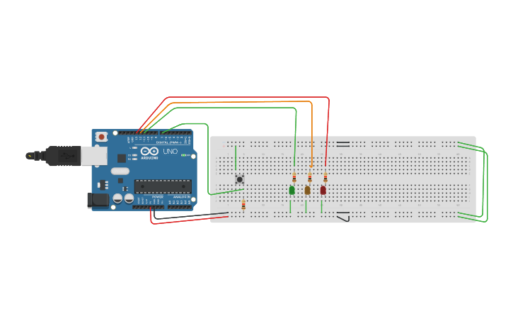 Circuit design Copy of Semaforo - Tinkercad