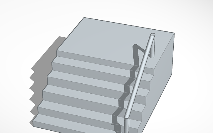 3D design Fingerboard Stairs With Rail - Tinkercad