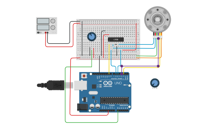 Circuit design Copy of DC Motor Position Control L293D_PID - Tinkercad