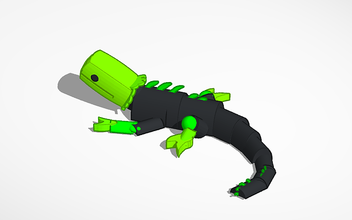 3D design Green Lizard (rain world) - Tinkercad