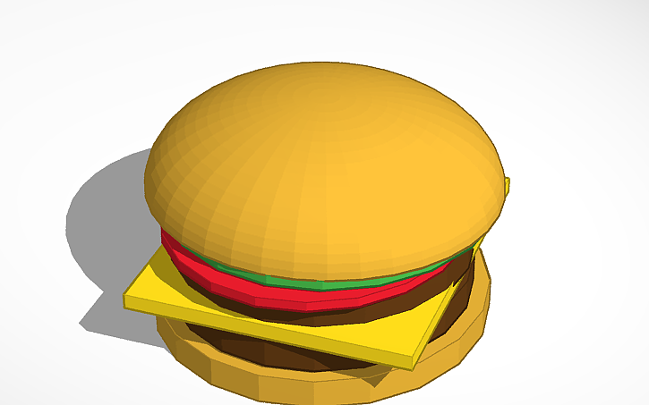 3D design Burger king burger - Tinkercad