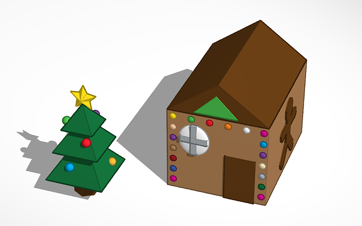 3D design Gingerbread house - Tinkercad