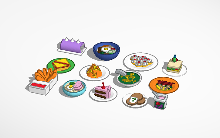 3D design Cartoon recipe foods - Tinkercad