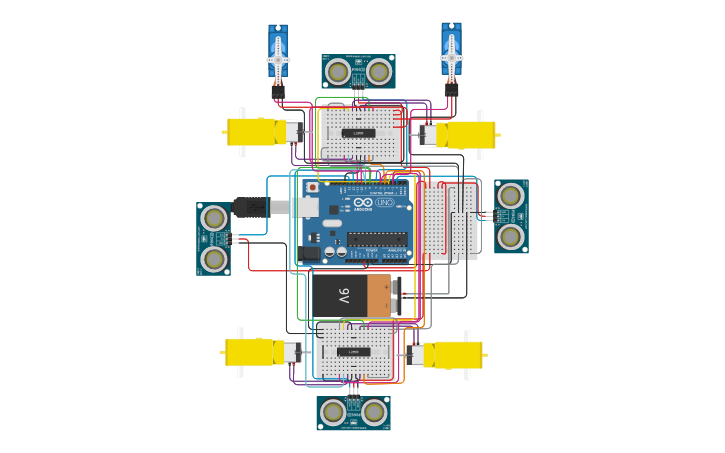 Circuit design AutoPilot Car - Tinkercad