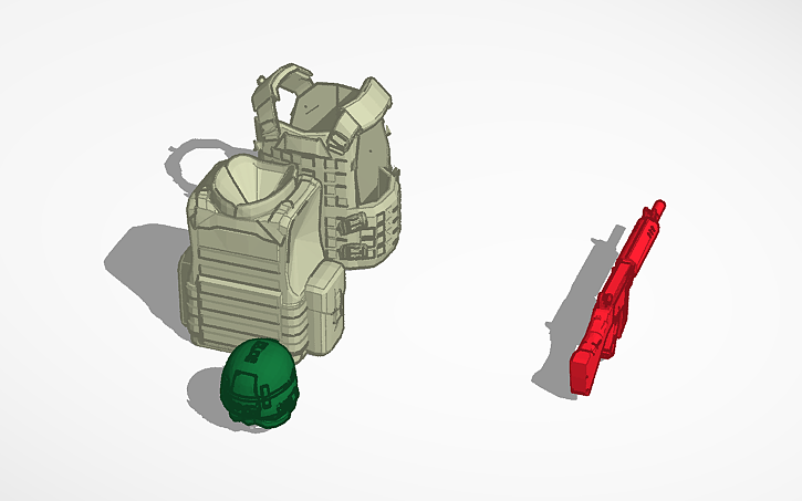 3D design FN FAL black ops 2 - Tinkercad