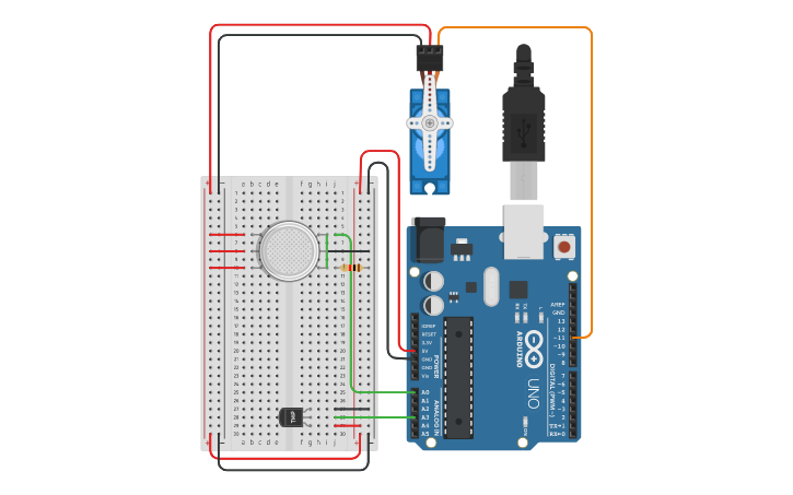 Circuit design SMART Clothes Dryer Exhaust - Tinkercad