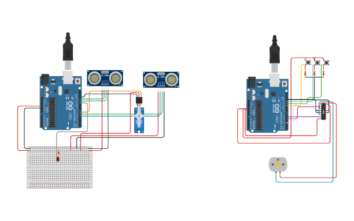 Circuit design SMART DUSTBIN - Tinkercad