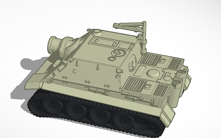 3D design Tiger Tank - Tinkercad