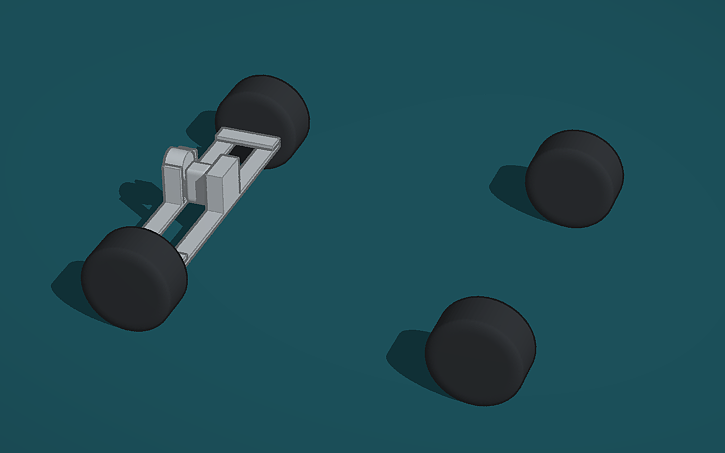 3D design Scotch-Yoke Steering system in sim lab - Tinkercad