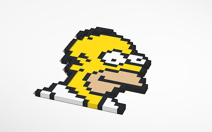 3D design pixel homer simpson - Tinkercad
