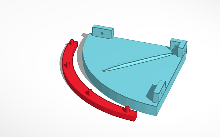 3D design Round corner shelf 20x20cm - Tinkercad