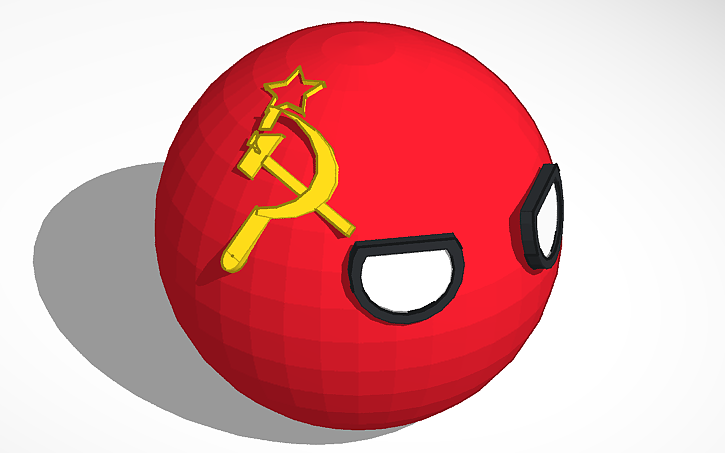 3D design countryBall soviet Union - Tinkercad